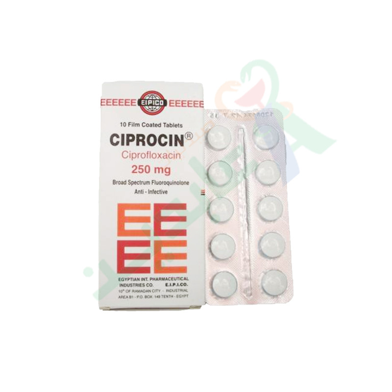 CIPROCIN 250 MG 10 TABLET-- | Abdin Pharmacies