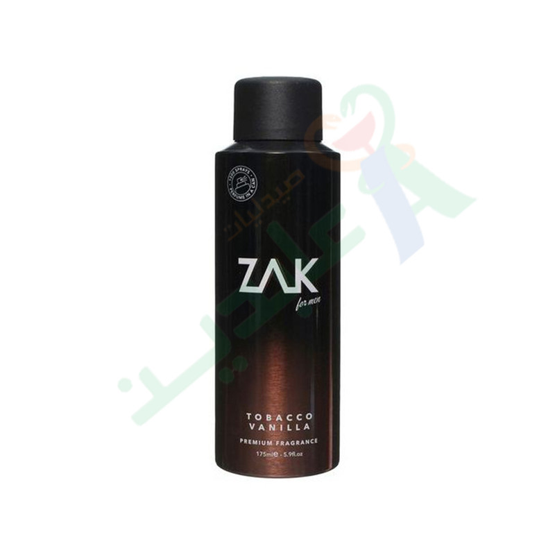 ZAK TOBACCO VANILLA SPRAY 175 ML | Abdin Pharmacies