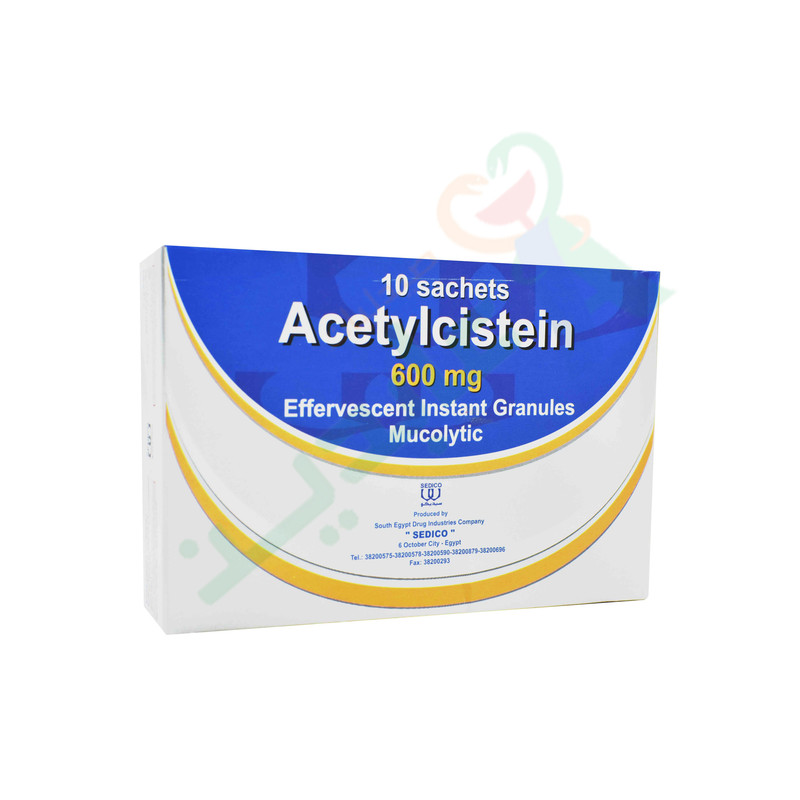ACETYLCISTEIN 600 MG EFF 10 SACHETS | Abdin Pharmacies